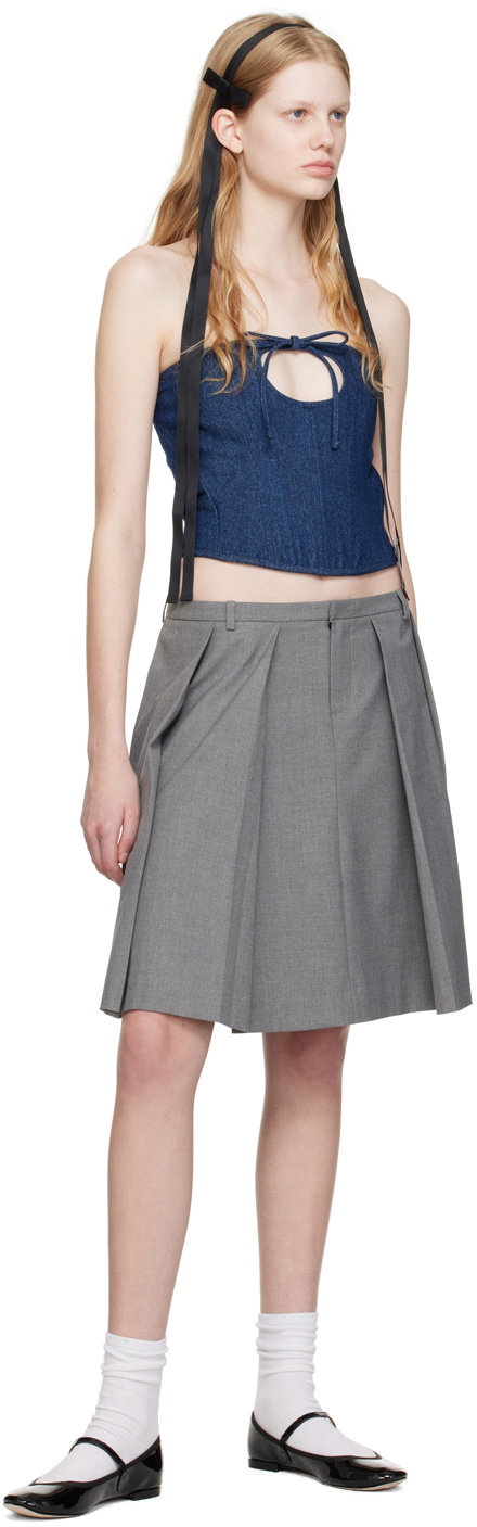 Sandy Liang Indigo Isa Denim Corset Sandy Liang