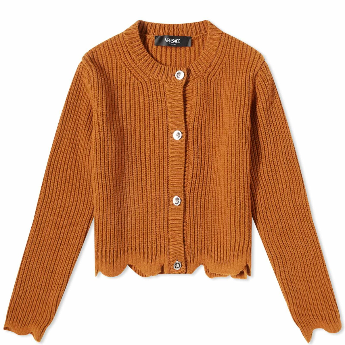 Versace Women's Mini Knitted Cardigan in Caramel Versace