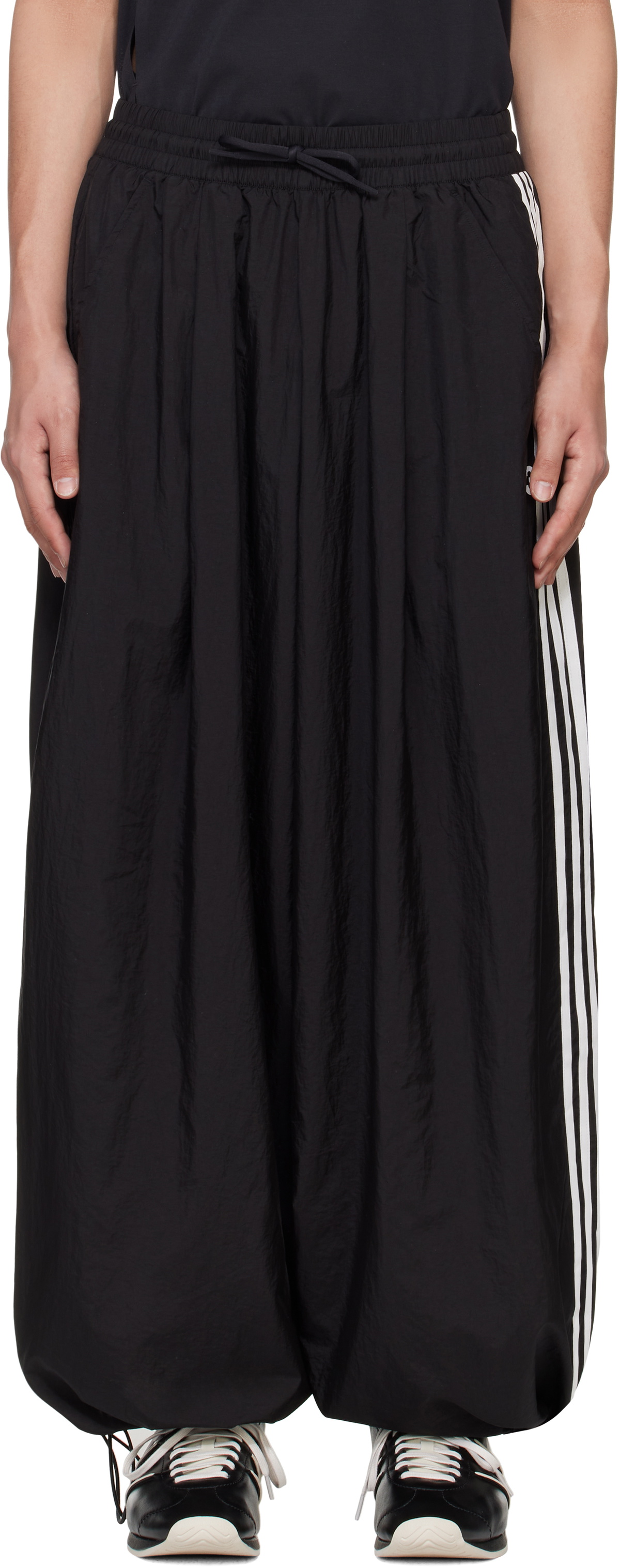 Y-3 Black 3-Stripes Nylon Track Pants Y-3