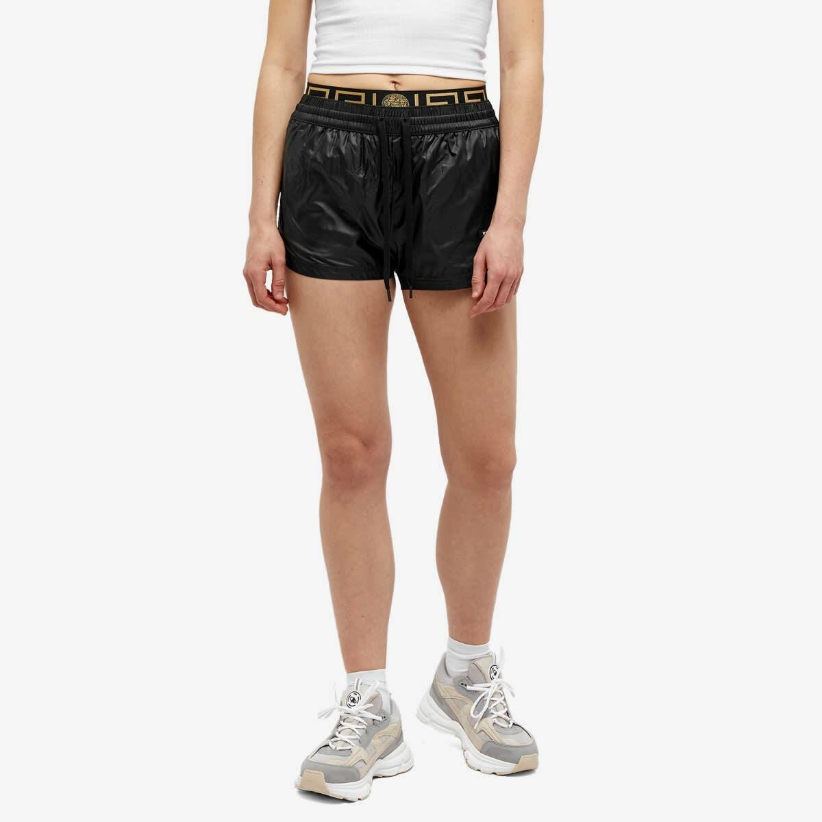 Versace Women's Greca Sports Short in Black Versace