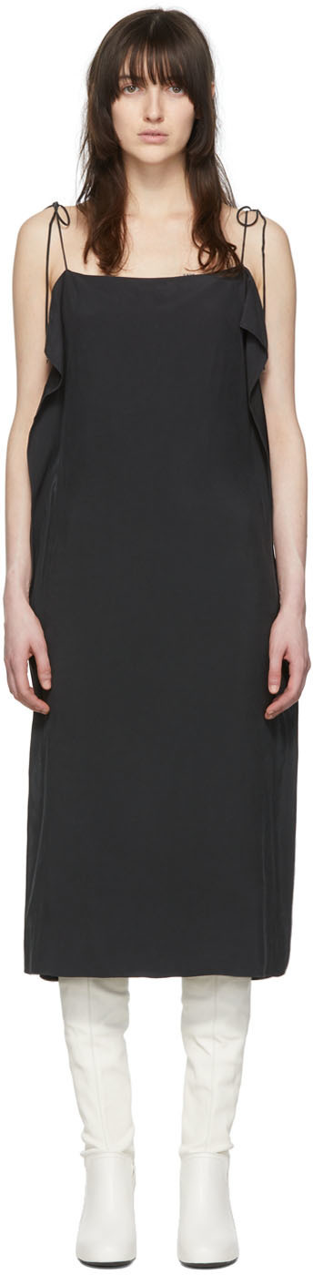 KIMHĒKIM Black Rayon Midi Dress KIMHĒKIM