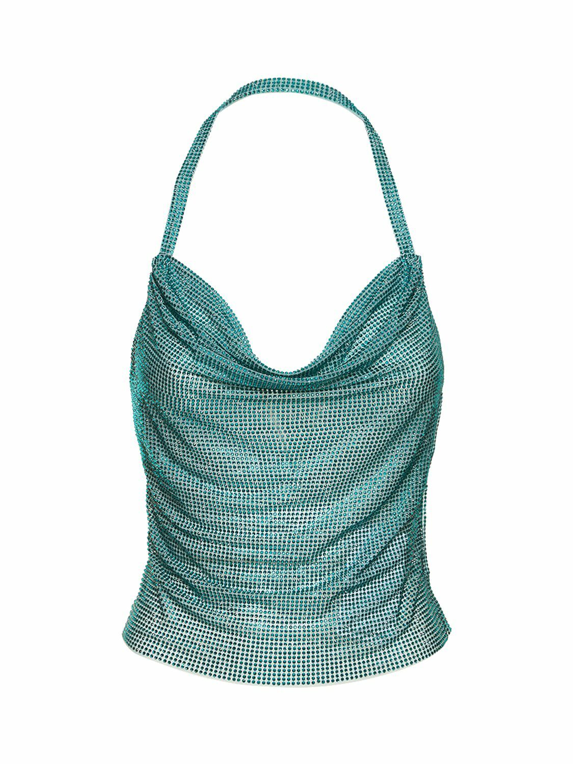 GIUSEPPE DI MORABITO - Embellished Net Halter Top Giuseppe di Morabito
