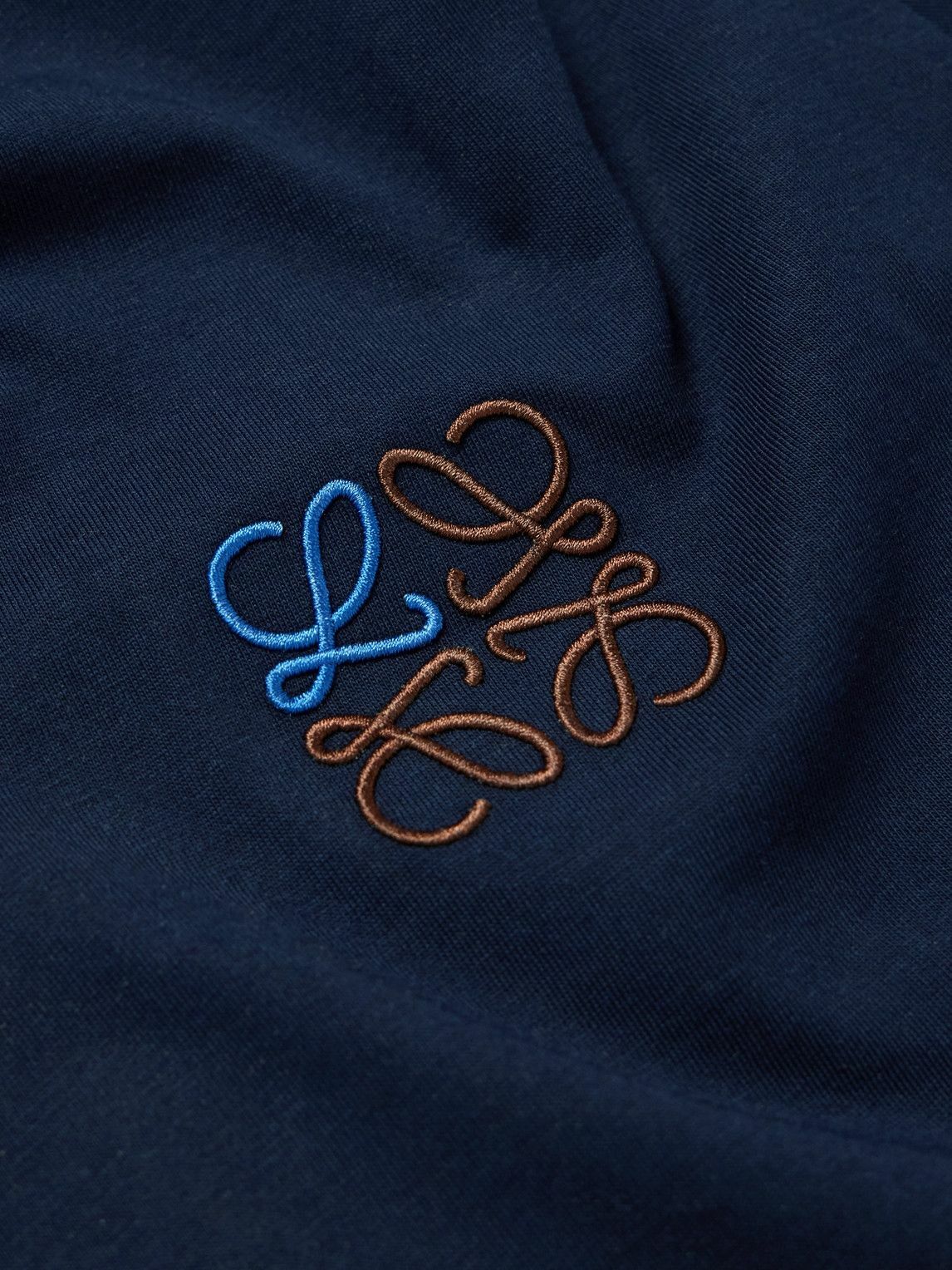 LOEWE - Slim-Fit Logo-Embroidered Cotton-Jersey T-Shirt - Blue Loewe
