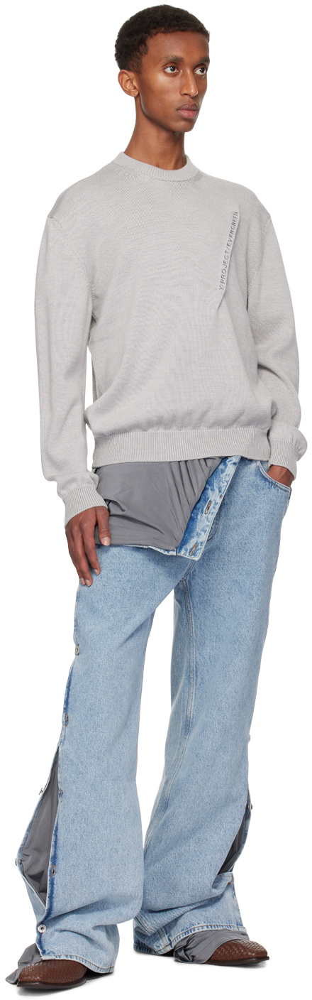 Y/Project Gray Pinched Logo Sweater Y/Project