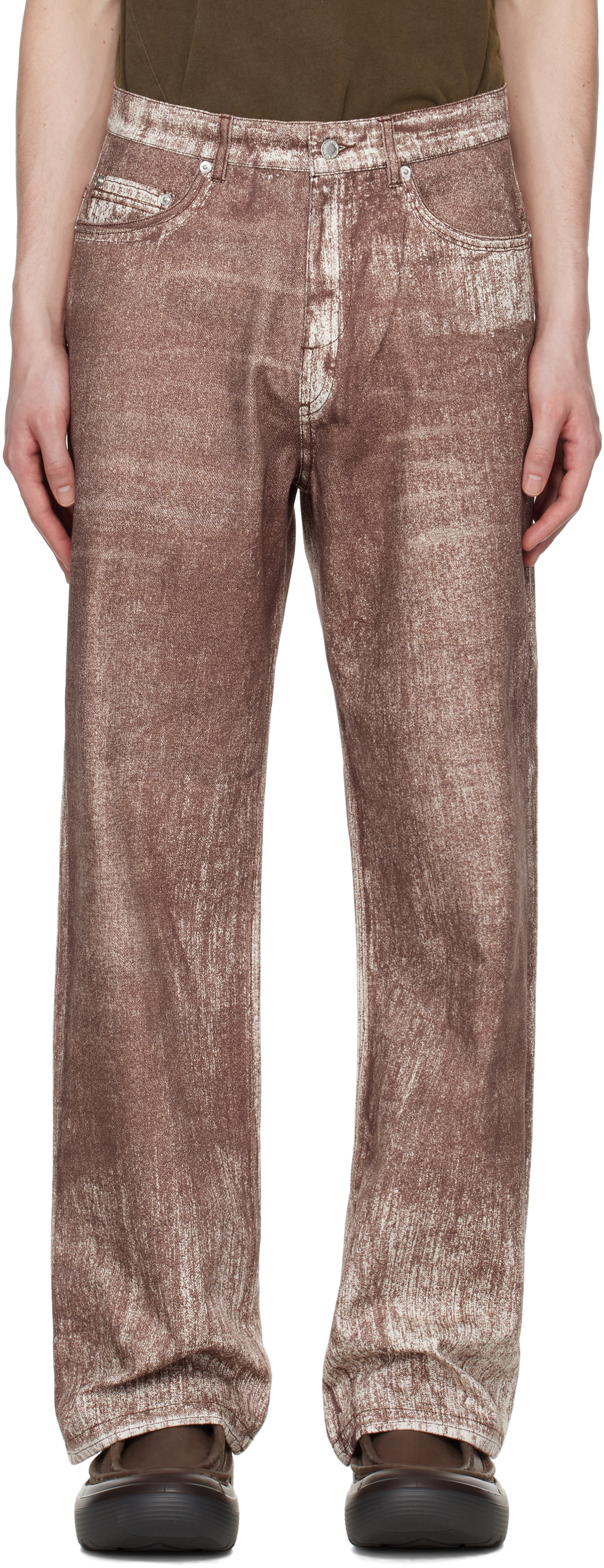 CAMPERLAB Brown Paint Print Jeans CamperLab