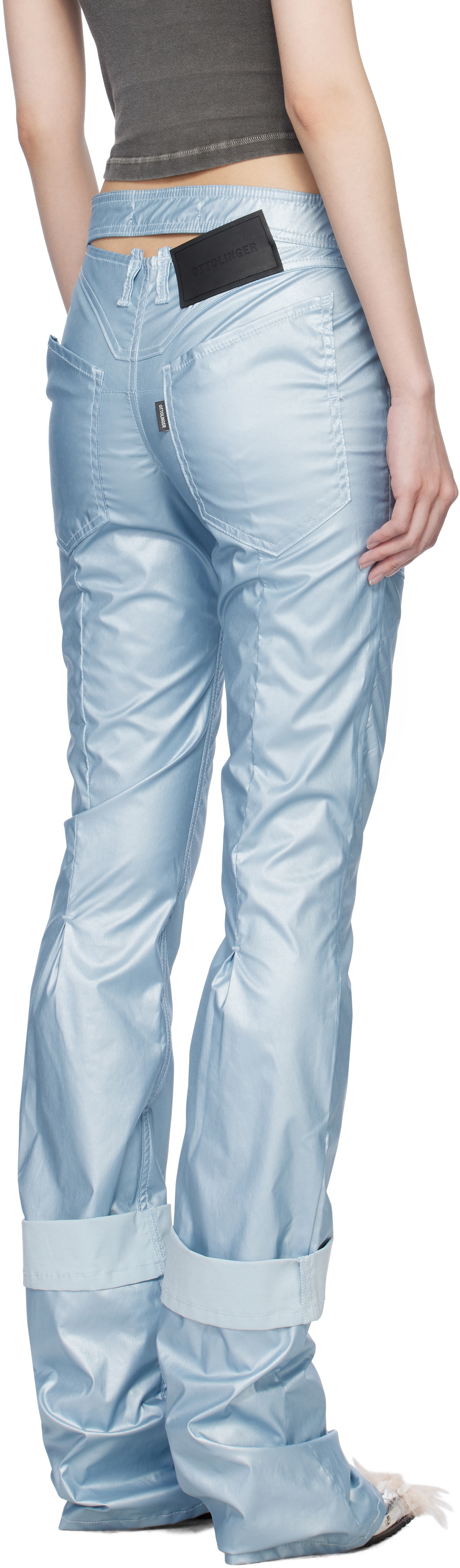 Ottolinger Blue Coated Open Back Trousers Ottolinger