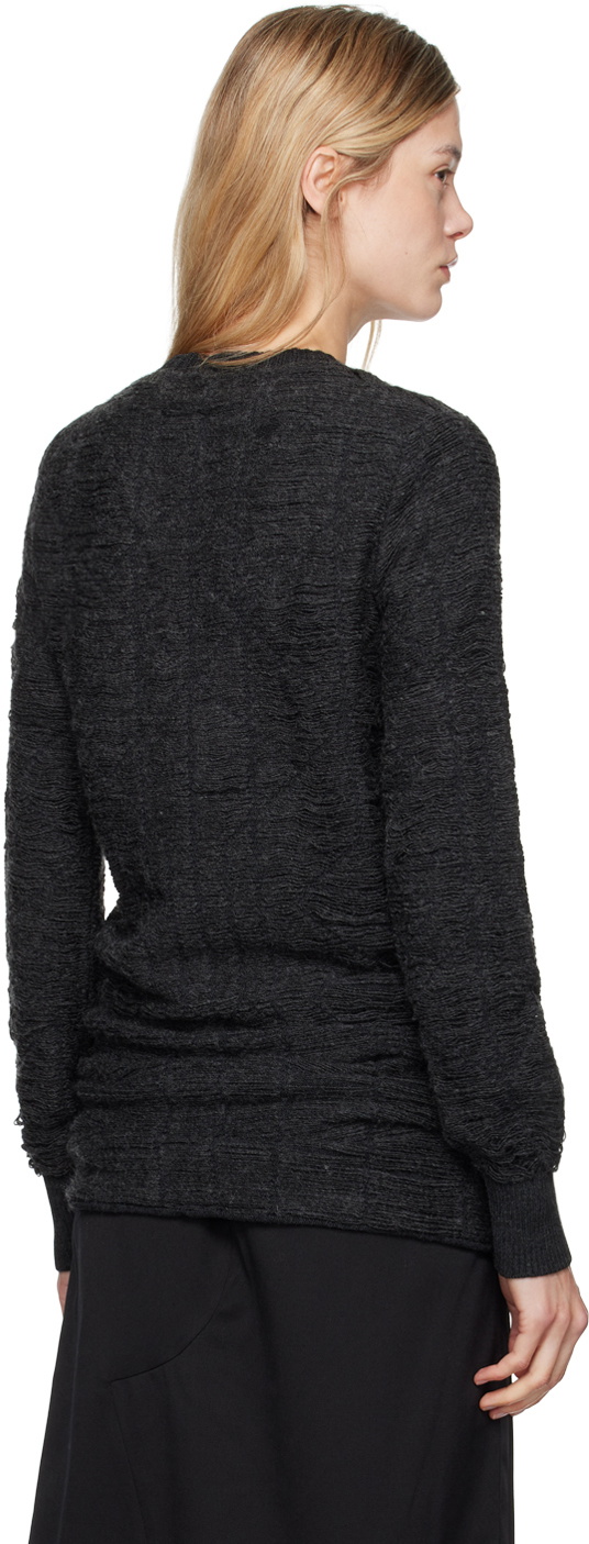 MM6 Maison Margiela Gray Distressed Sweater MM6 Maison Margiela