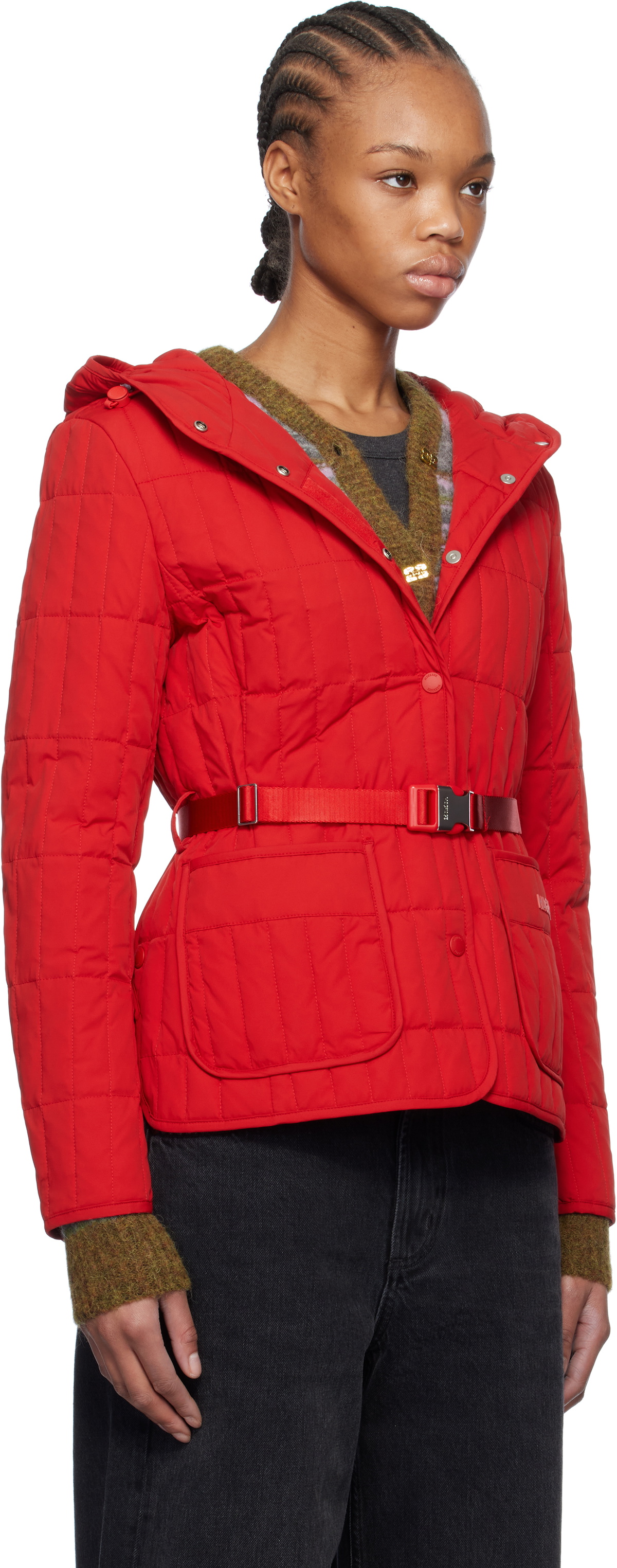 MACKAGE Red Raja Vertical Quilted Light Down Jacket Mackage