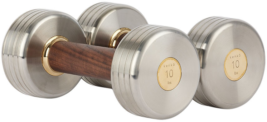 kenko Silver Walnut Dumbbells, 10 lb