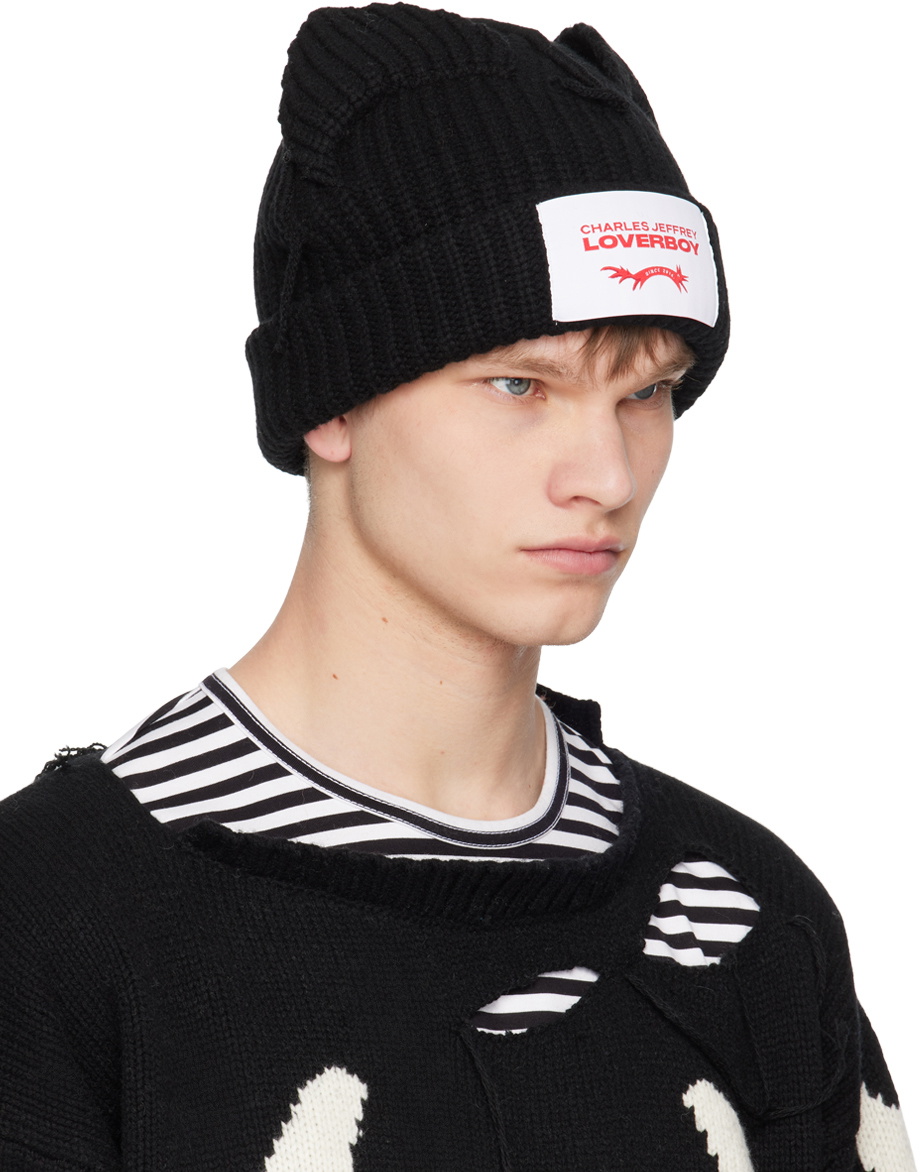 Charles Jeffrey Loverboy Black Chunky Ears Beanie Charles Jeffrey Loverboy