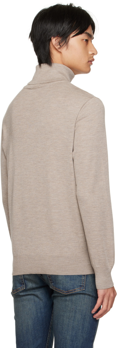 Maison Kitsuné Beige Fox Head Turtleneck Maison Kitsune