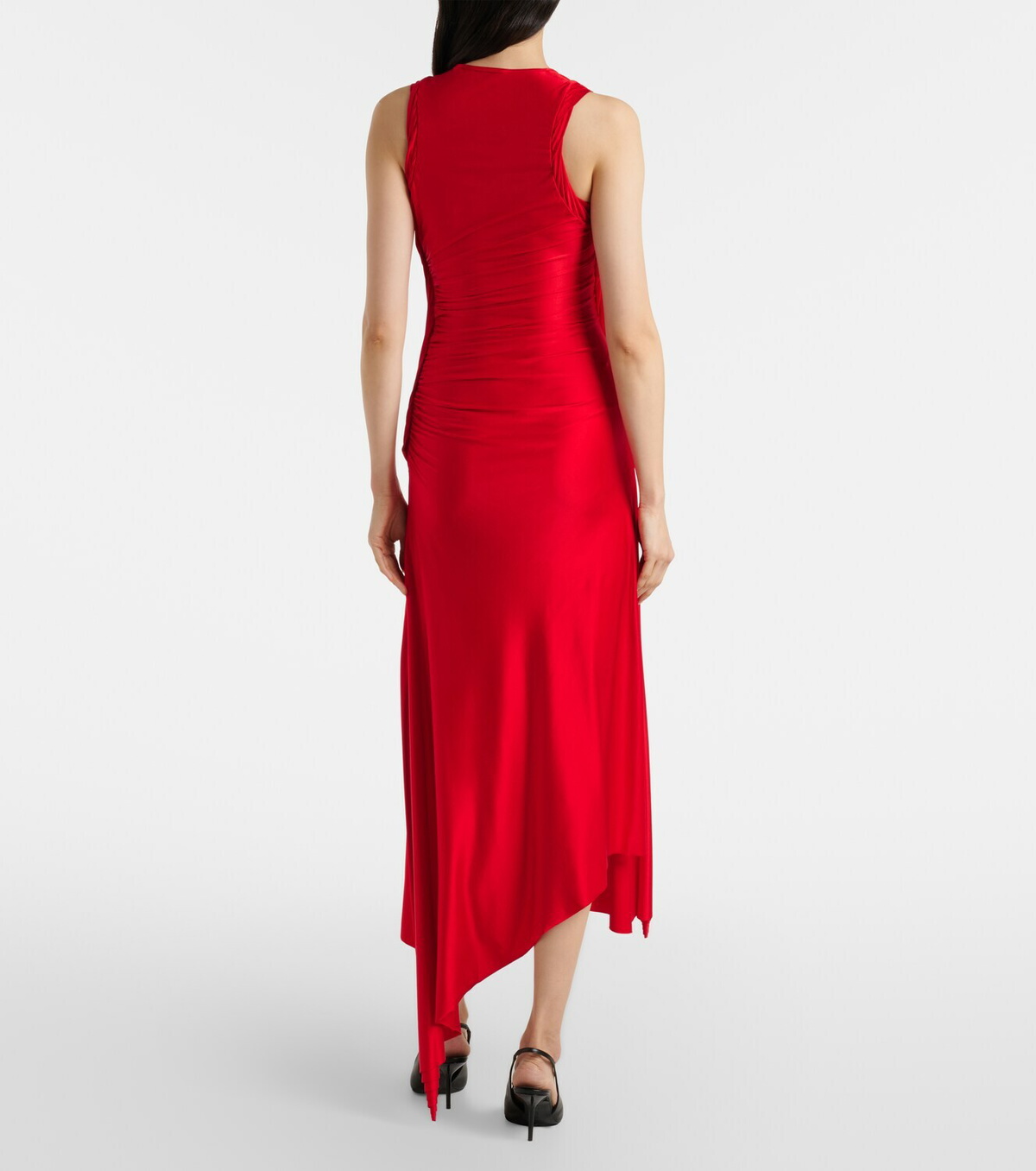 Victoria Beckham Twist ruched jersey midi dress Victoria Beckham