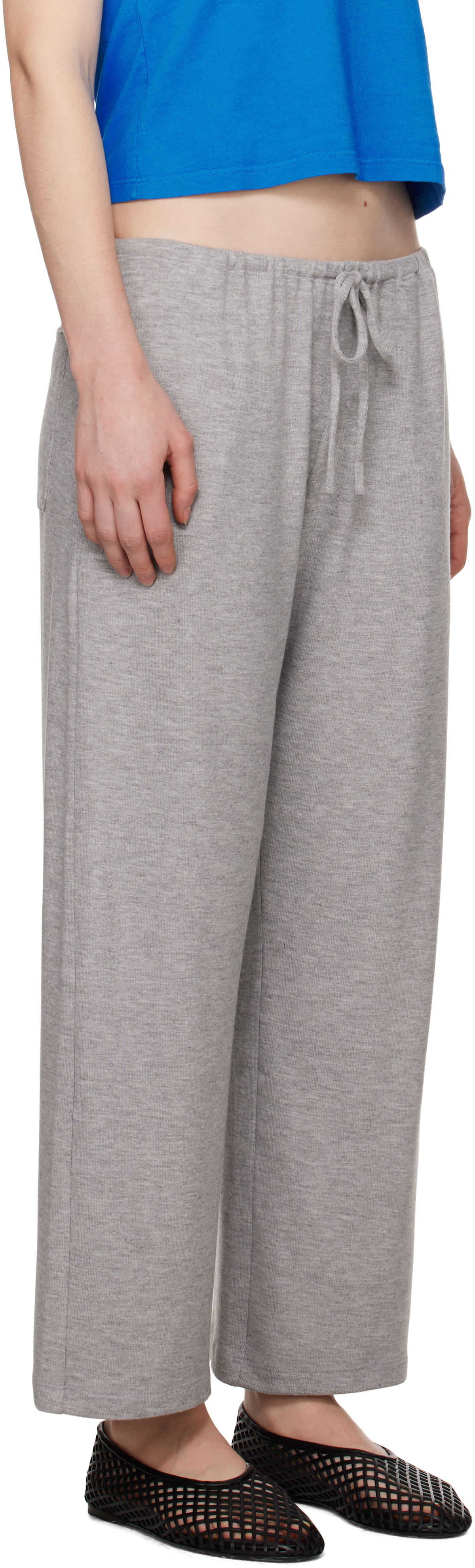 LESET Gray Lauren Crop Drawstring Lounge Pants LESET