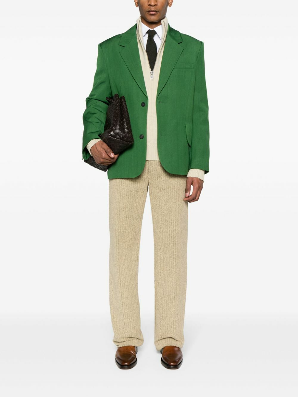 Bottega Veneta Beige Half-Zip Wool Jumper Bottega Veneta Bottega Veneta Beige Half-Zip Wool Jumper Bottega Veneta