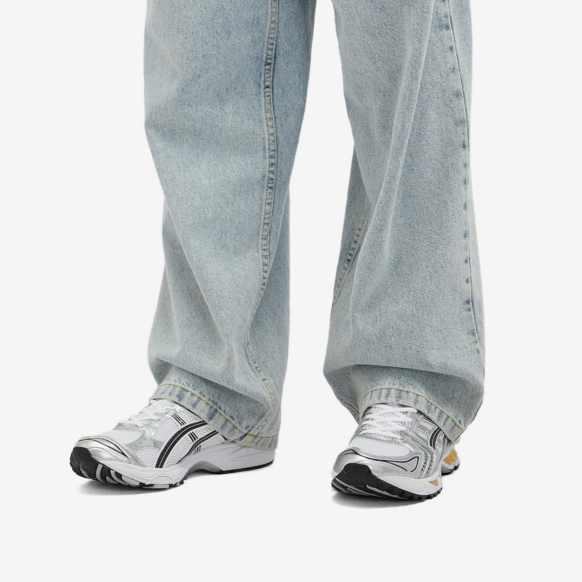 Asics GEL-KAYANO 14 Sneakers in White/Tai-Chi Yellow ASICS