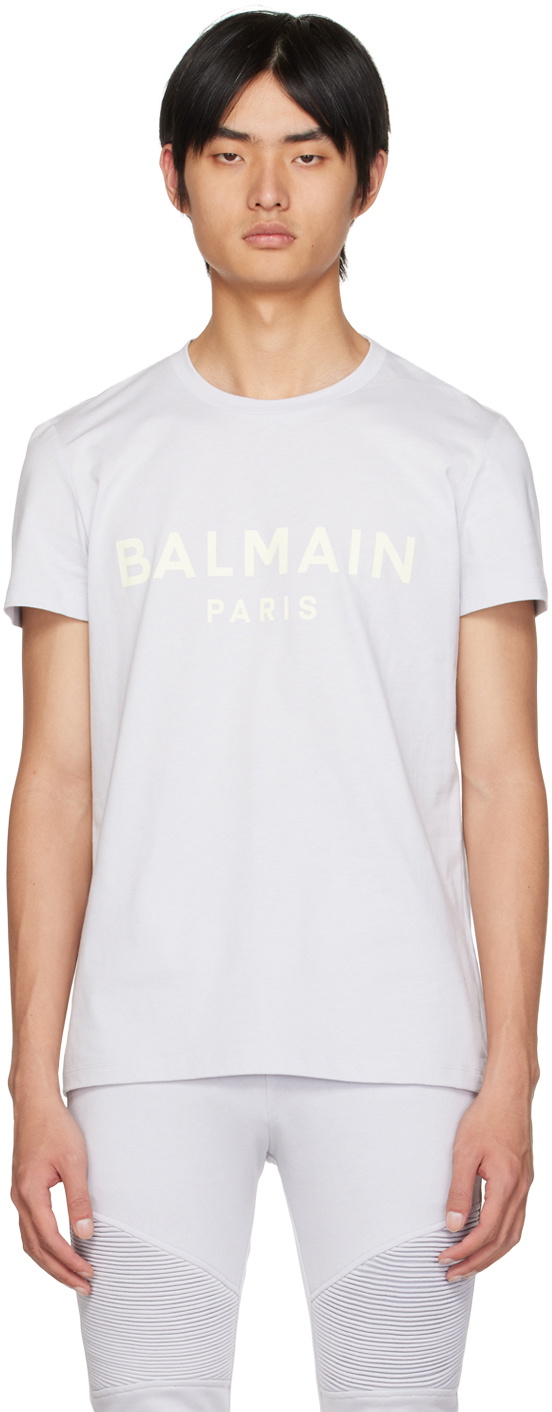 Balmain Blue Printed T-Shirt Balmain