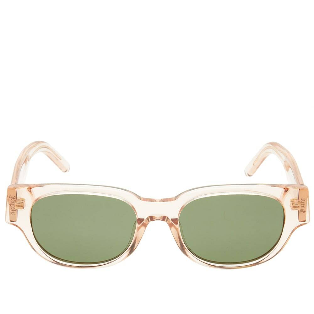 Palm Angels Women's Redondo Sunglasses in Crystal Peach/Green Palm Angels