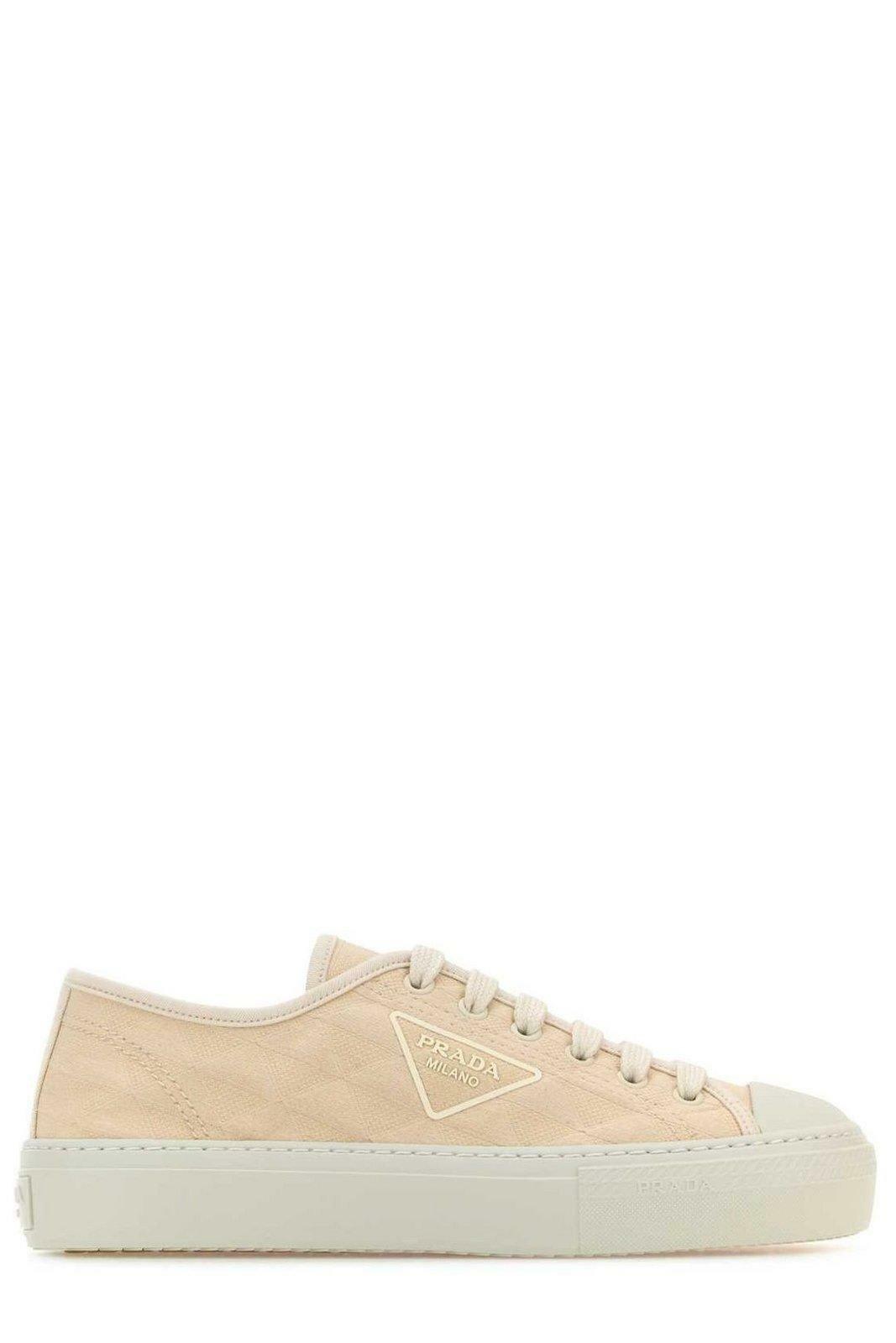 Prada Round Toe Low-top Sneakers Prada