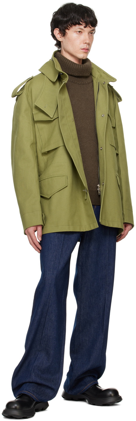 Recto Khaki French Vintage Military Canvas Jacket Recto
