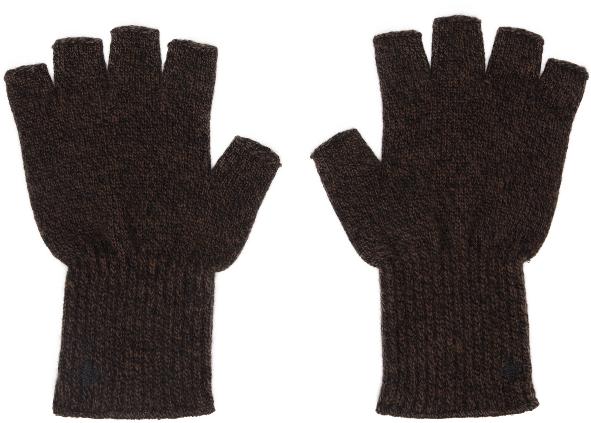 BEAMS PLUS Brown Fingerless Gloves Beams Plus