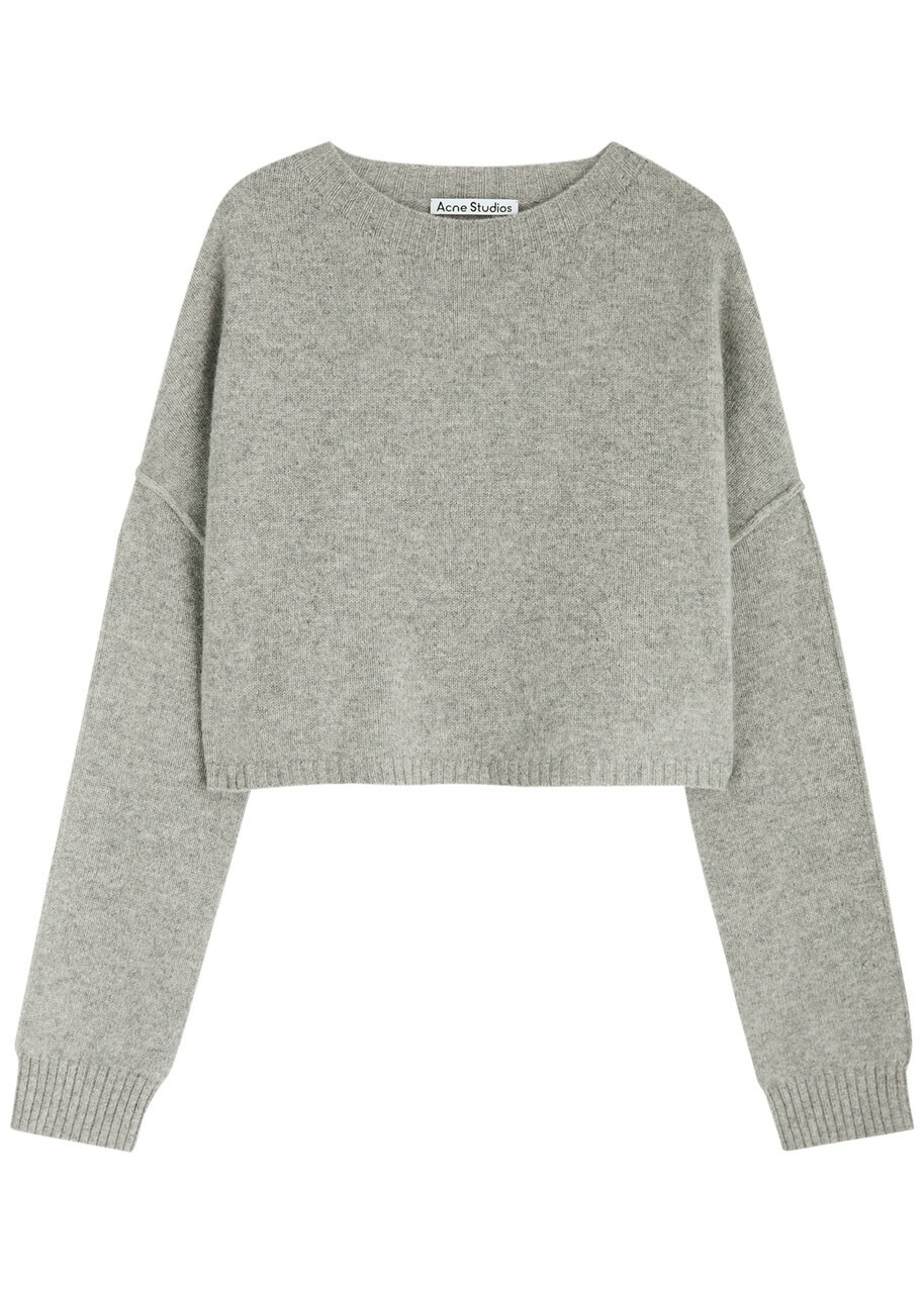 Acne Studios Cropped Wool-blend Jumper Grey Acne Studios