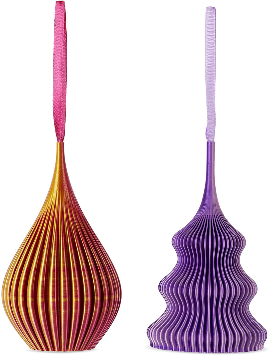 Sheyn SSENSE Exclusive Pink & Purple Kolner & Zayl Ornament Set Sheyn
