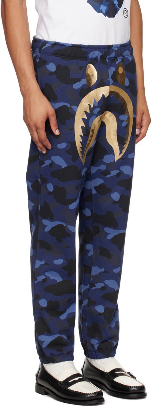 BAPE Navy Color Camo Shark Sweatpants A Bathing Ape