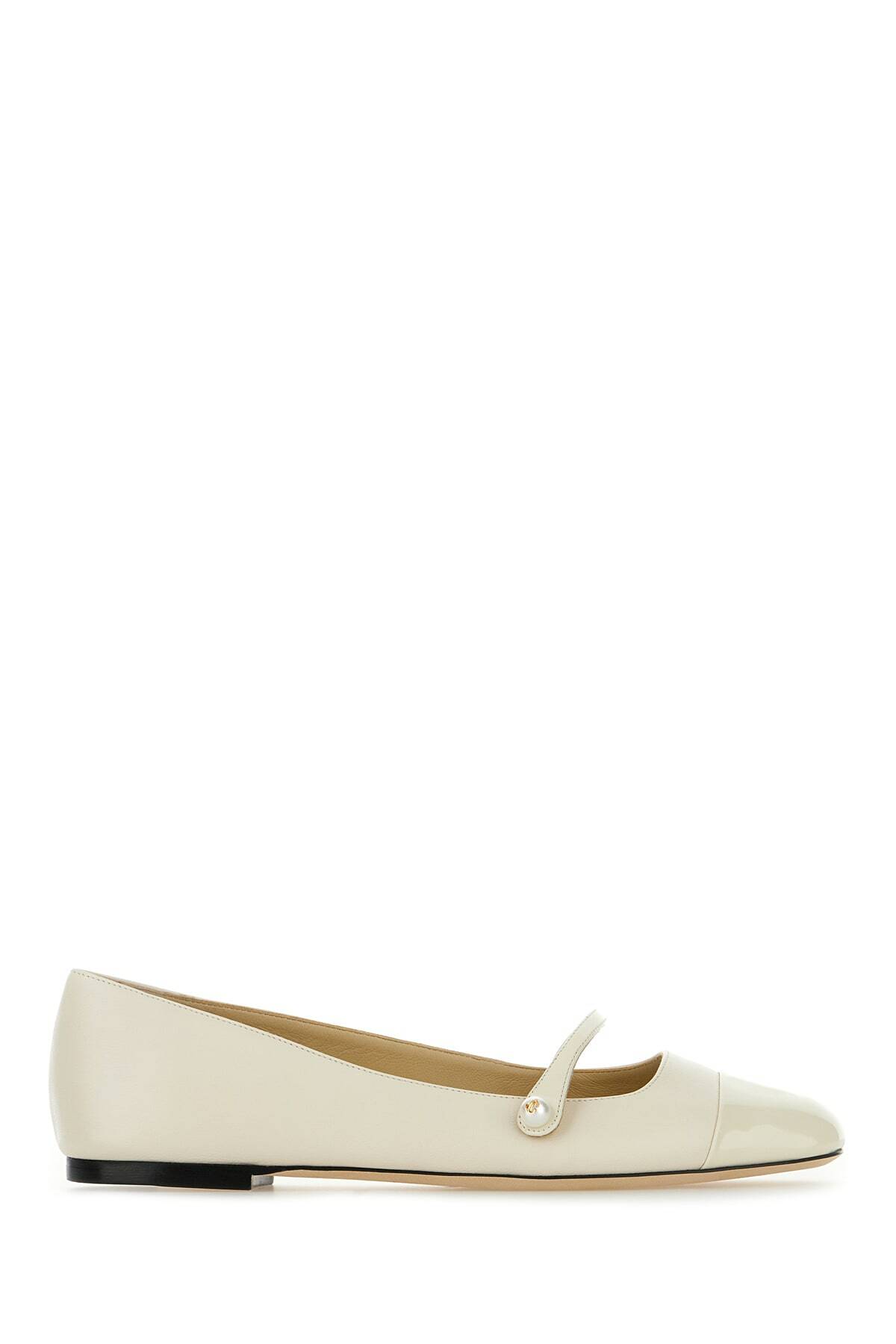 Jimmy Choo Ivory Nappa Leather Elisa Ballerinas Jimmy Choo