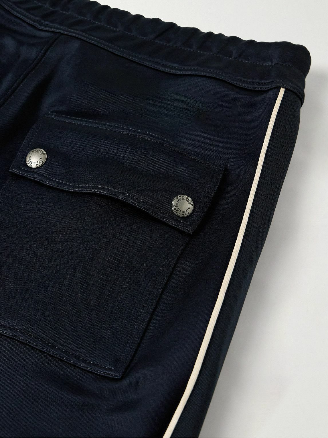 TOM FORD - Straight-Leg Piped Tech-Jersey Track Pants - Blue TOM FORD