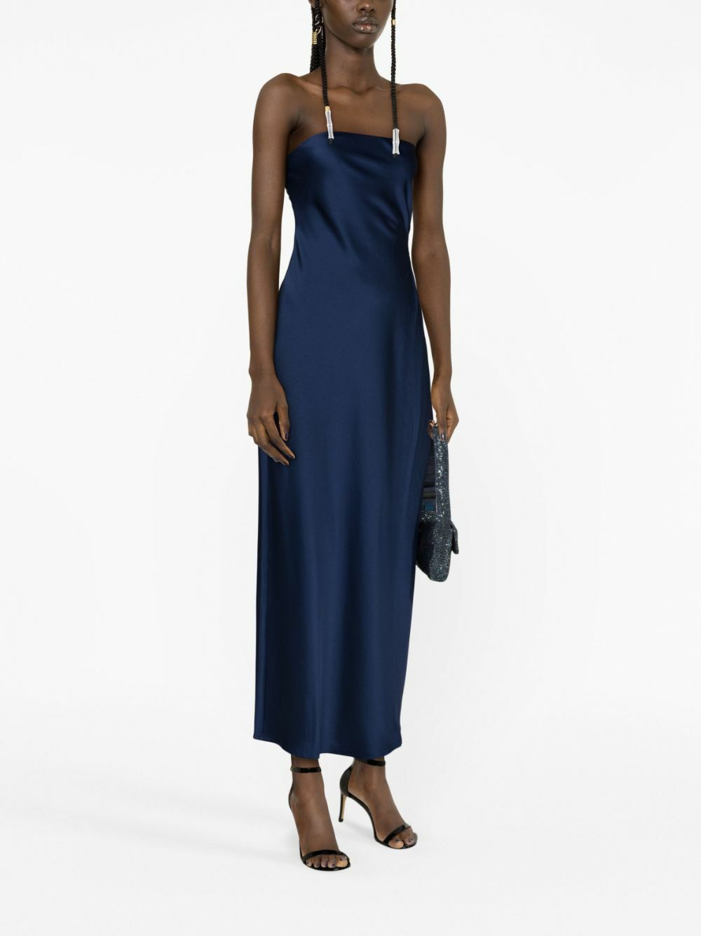 Reformation Blue Nevaeh Satin Midi Dress Reformation
