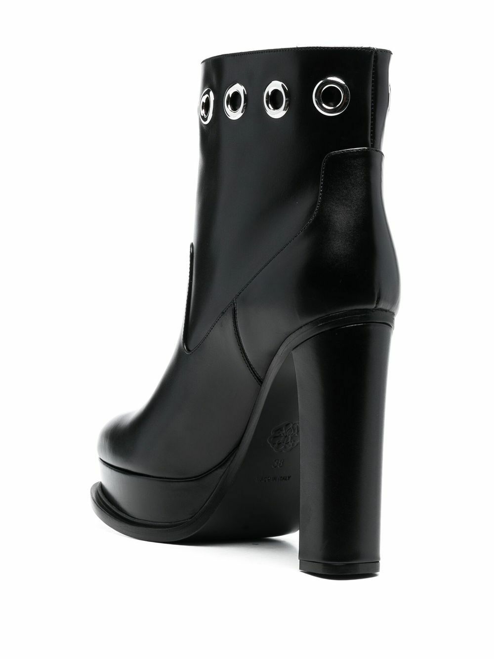 ALEXANDER MCQUEEN - Leather Heel Ankle Boots Alexander McQueen