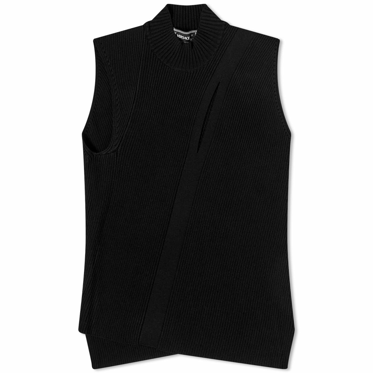 Versace Women's Cut Out Knit Top in Black Versace