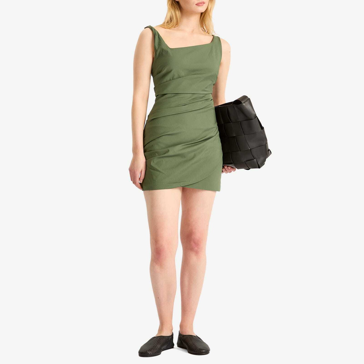 SIR. Women's Florent Twist Mini Dress in Forest Green SIR.