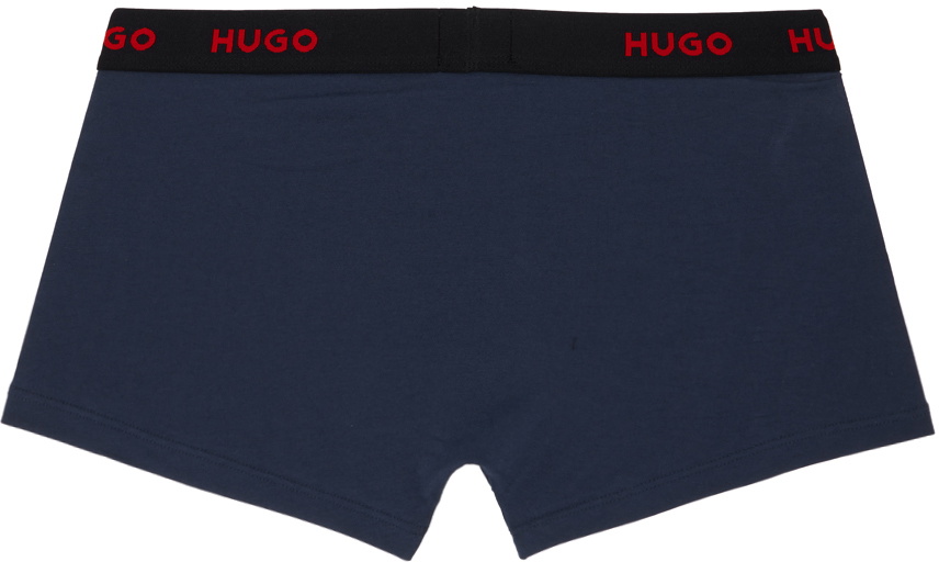 Hugo Three-Pack Multicolor Logo Trunks Hugo Boss
