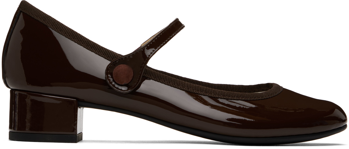 Repetto Brown Rose Mary Jane Heels Repetto