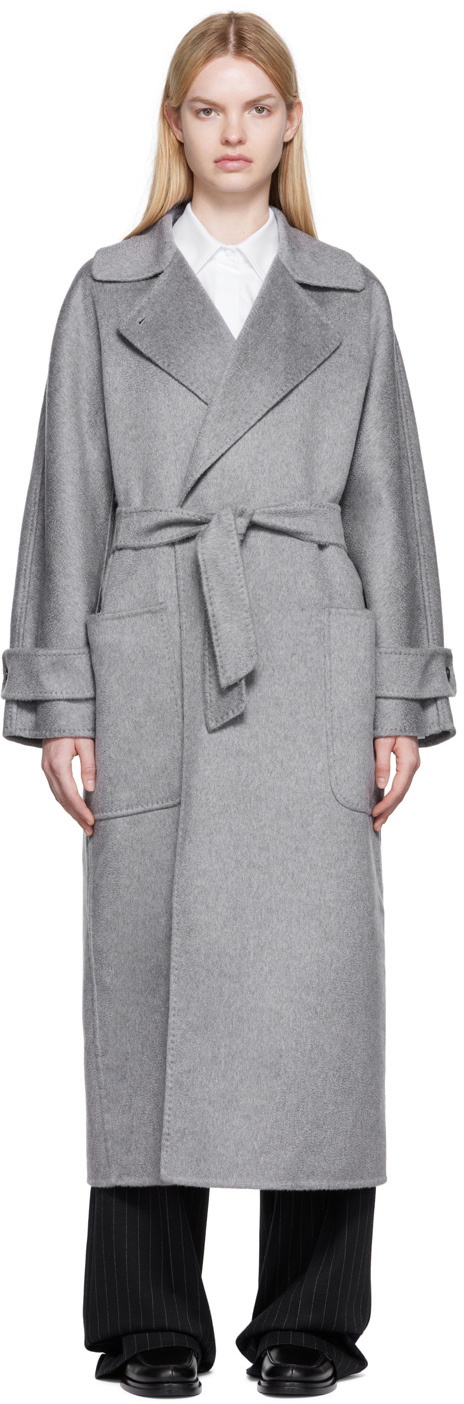 Max Mara Gray Feluca Coat Max Mara