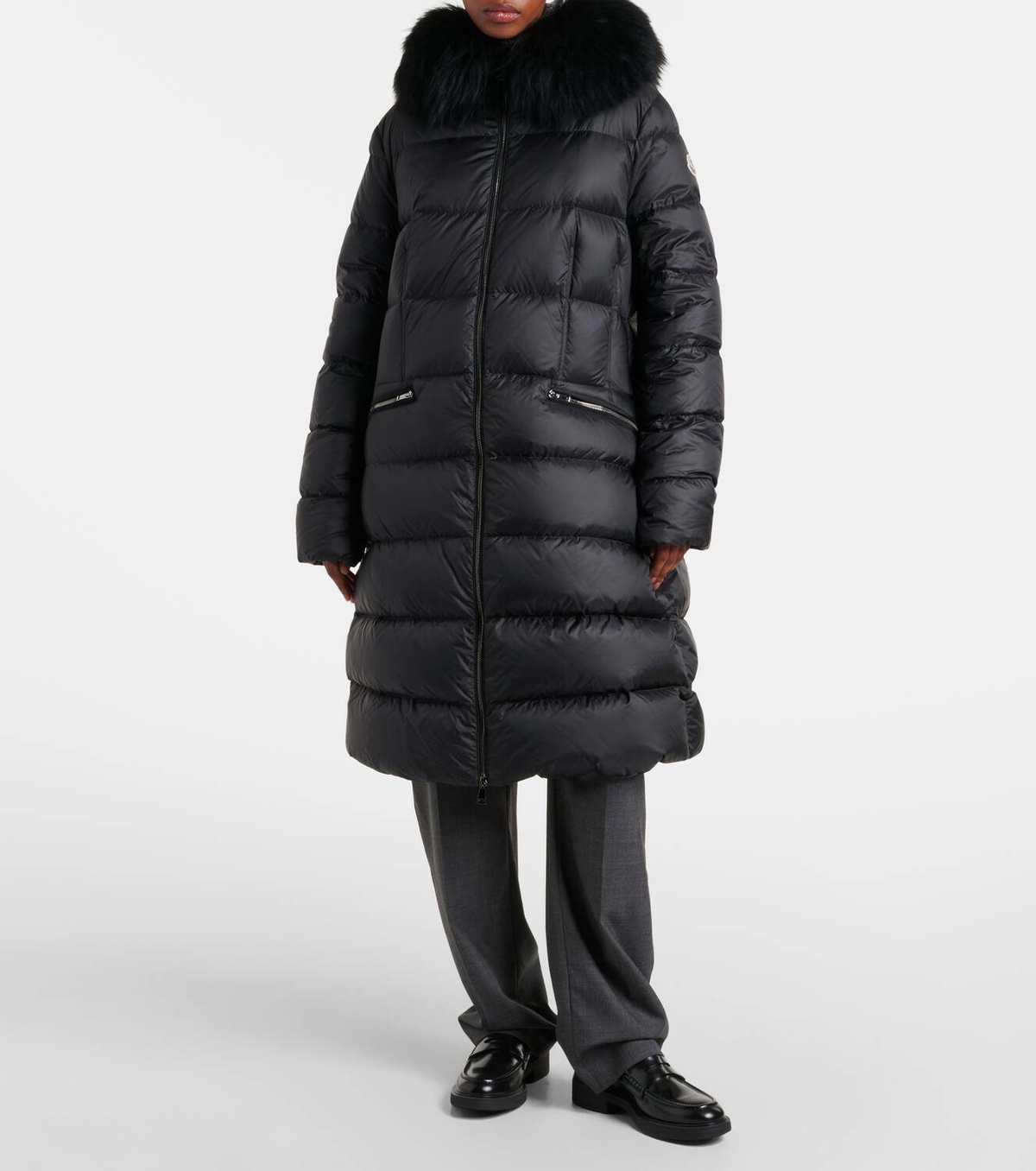 Moncler Boedic shearling-trimmed down jacket Moncler