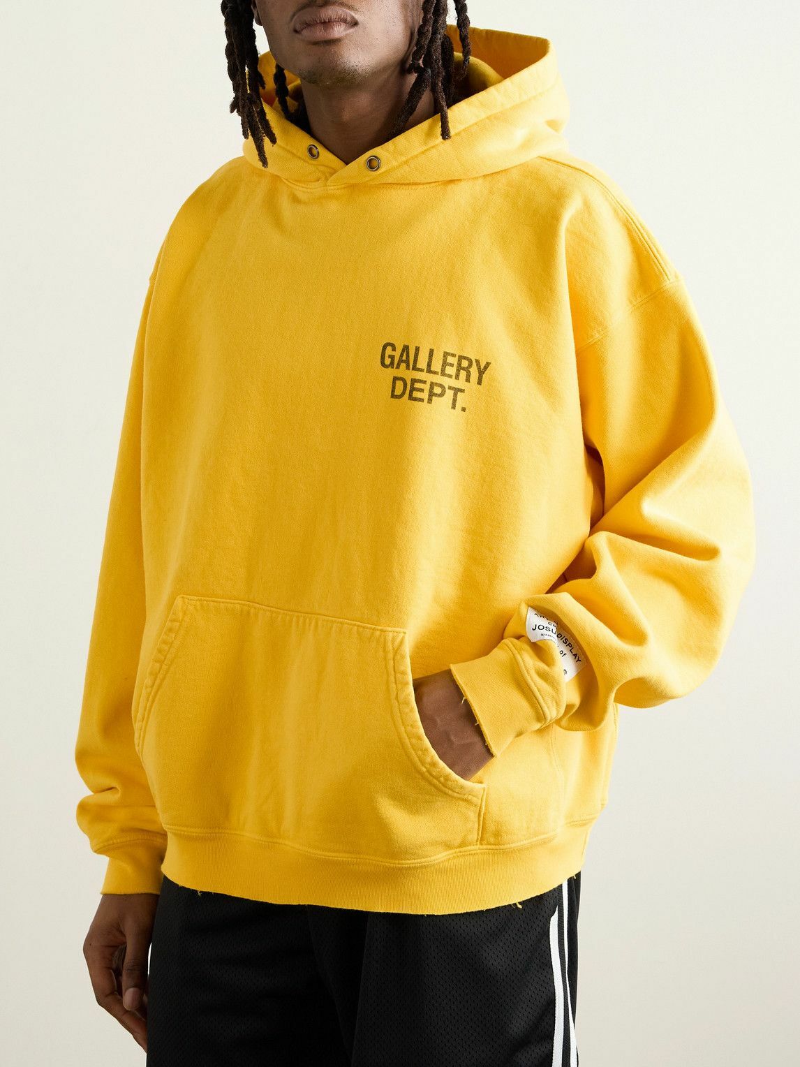 Gallery Dept. - 90's Oversized Logo-Print Cotton-Jersey Hoodie - Yellow ...