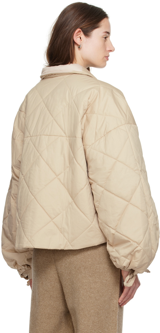 Deiji Studios Beige 'The Collared Quilt' Jacket Deiji Studios