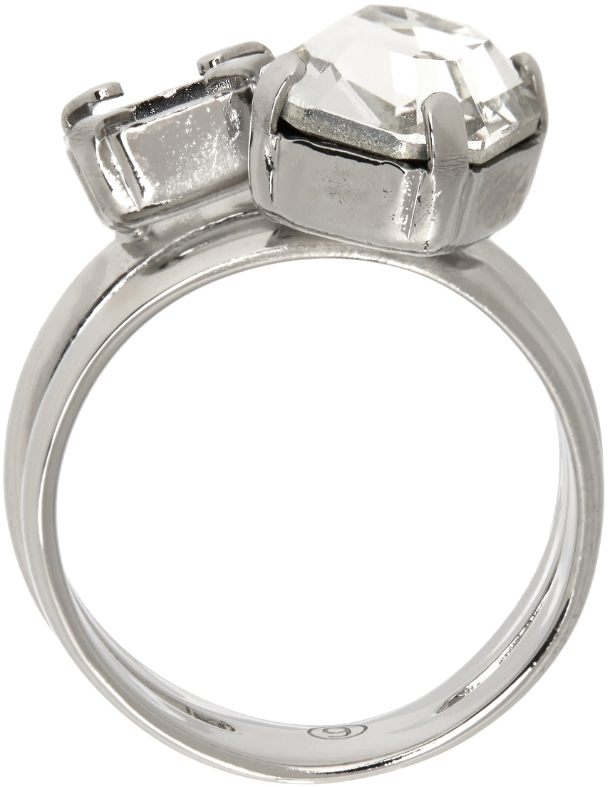 MM6 Maison Margiela Silver Missing Stone Ring MM6 Maison Margiela