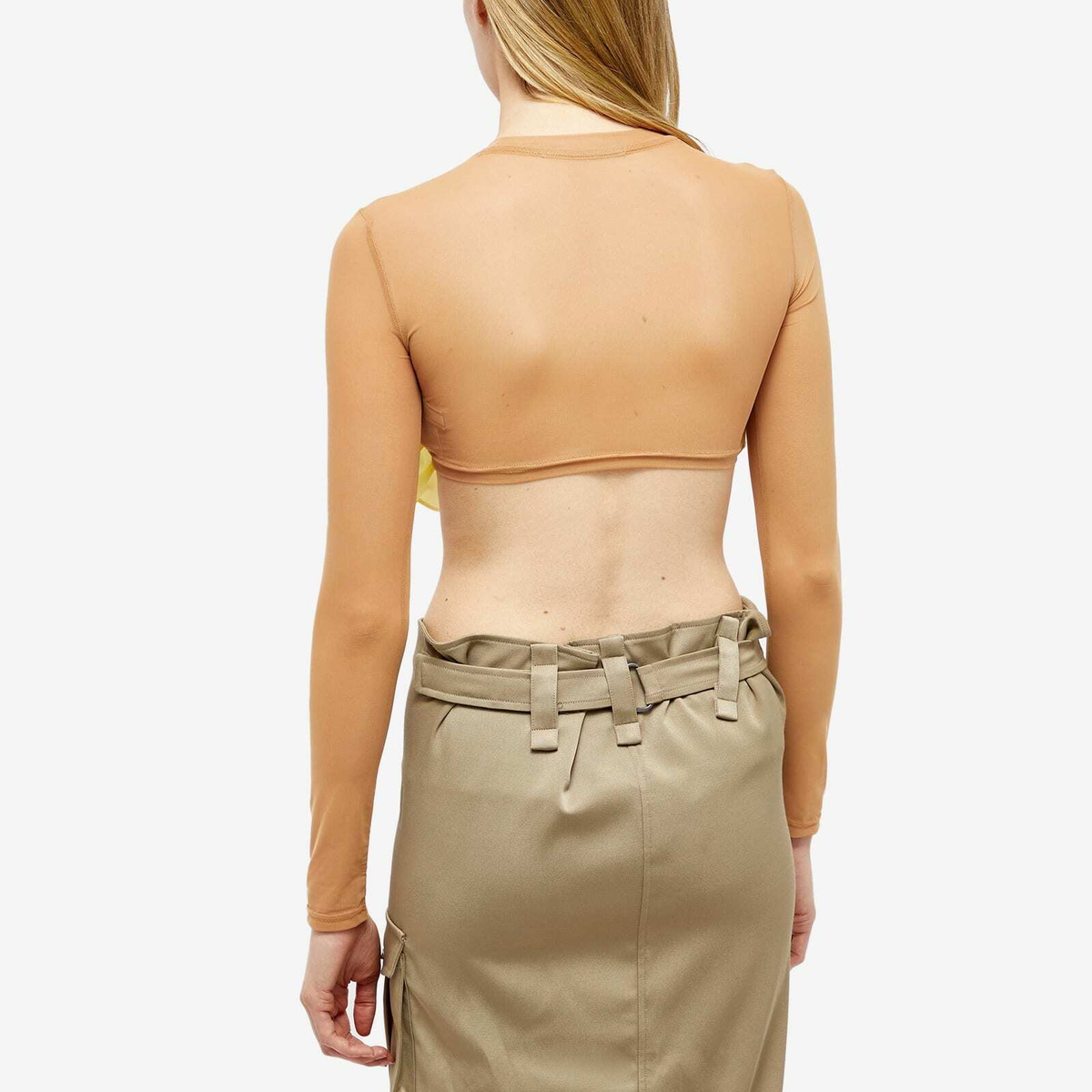 Andersson Bell Women's Gabi Mesh Crochet See Through Top in Beige ...