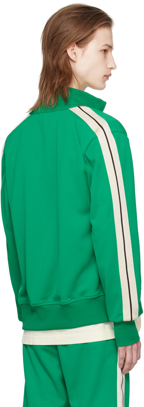 Palm Angels Green Striped Track Jacket Palm Angels