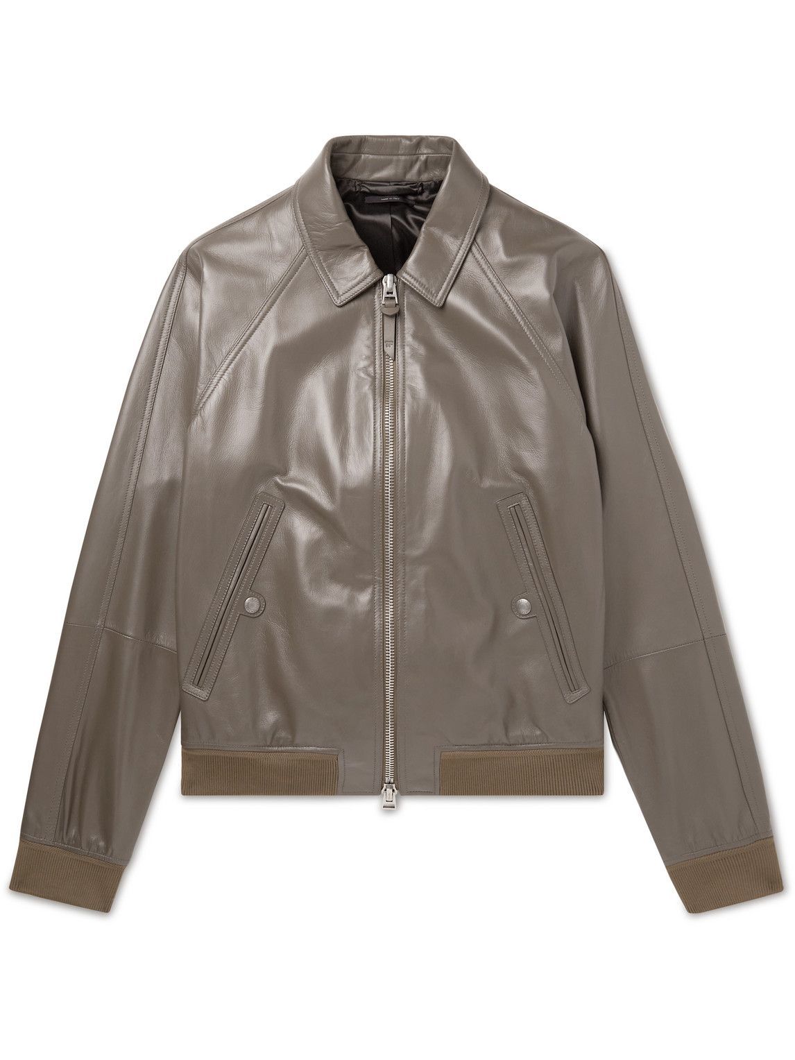 TOM FORD - Leather Blouson Jacket - Green TOM FORD