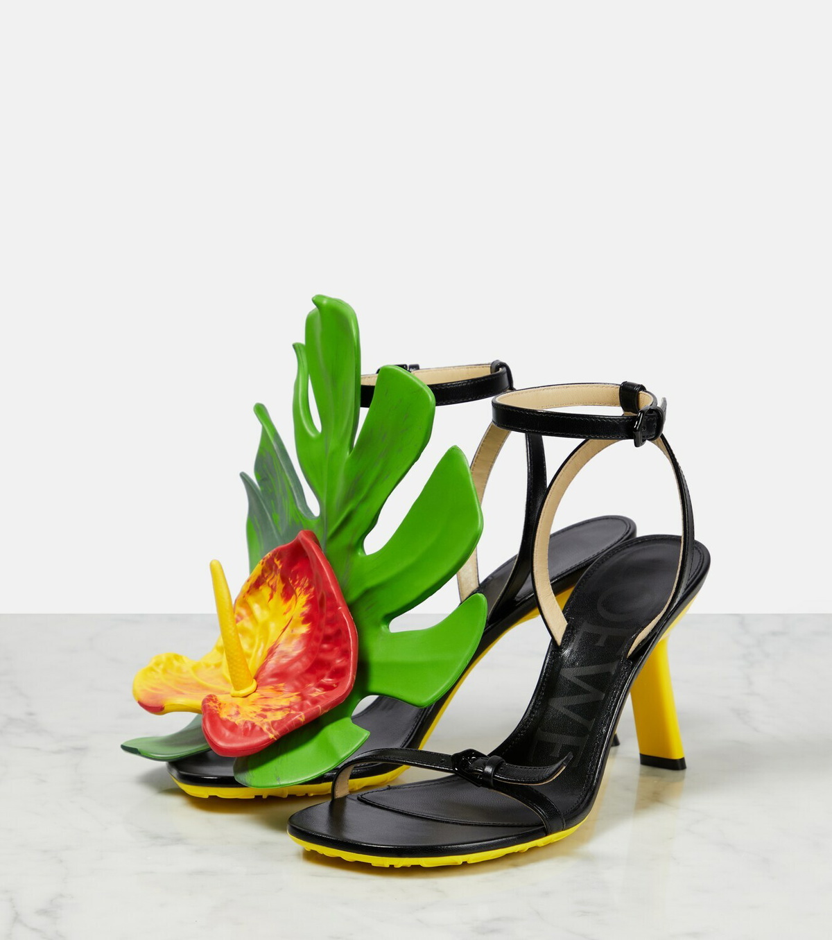 Loewe - Anthurium leather sandals Loewe