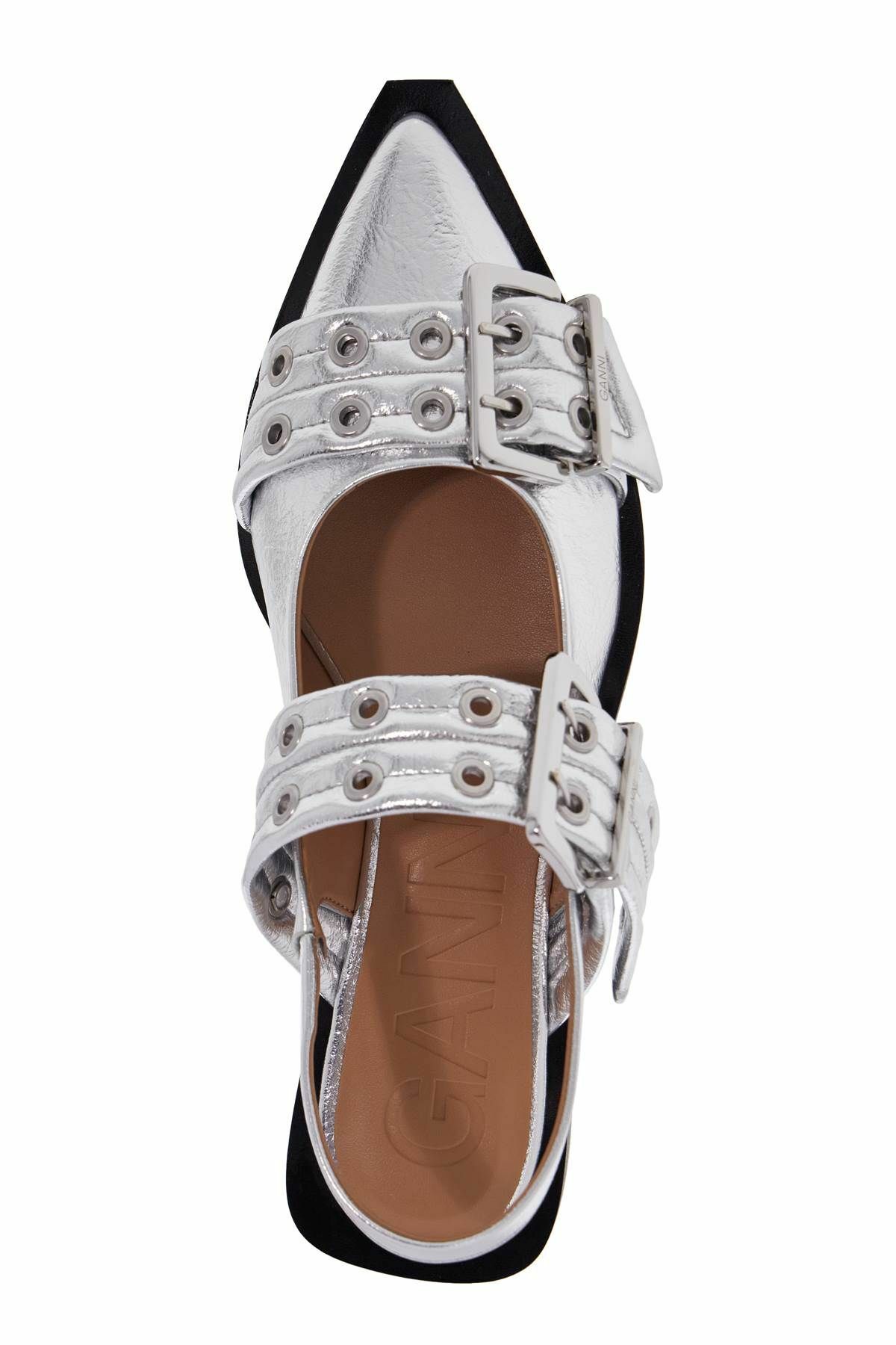 GANNI slingback ballet flats Silver GANNI