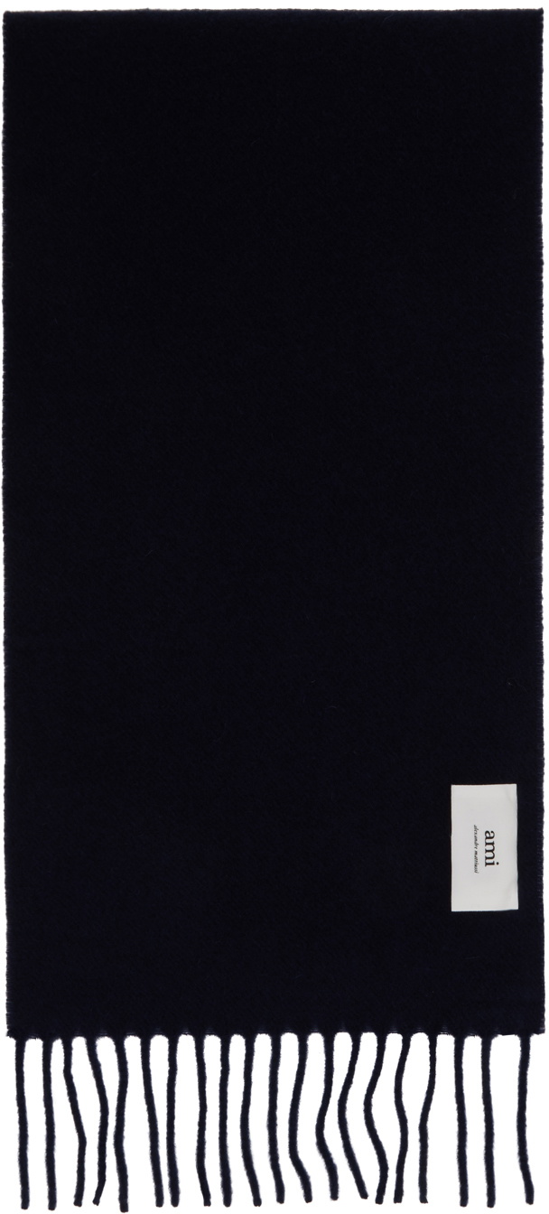 AMI Paris Navy Ami de Cœur Scarf AMI
