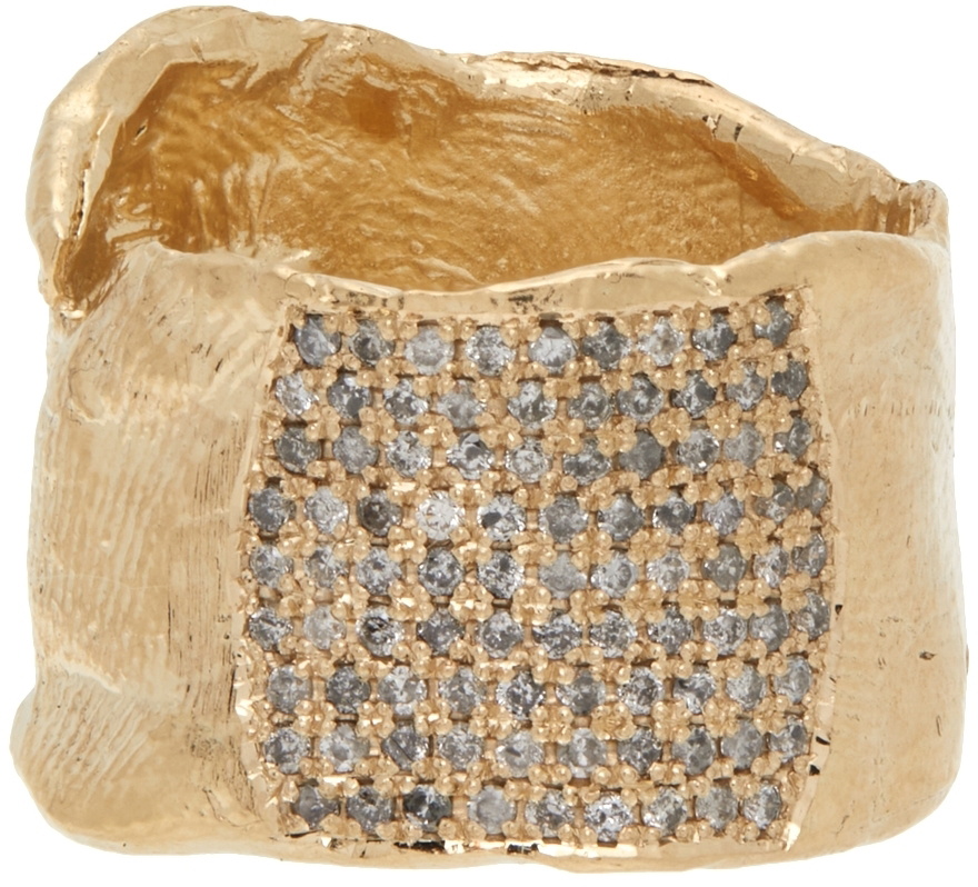 Alice Waese Gold & Grey Diamond Satyr Band Ring