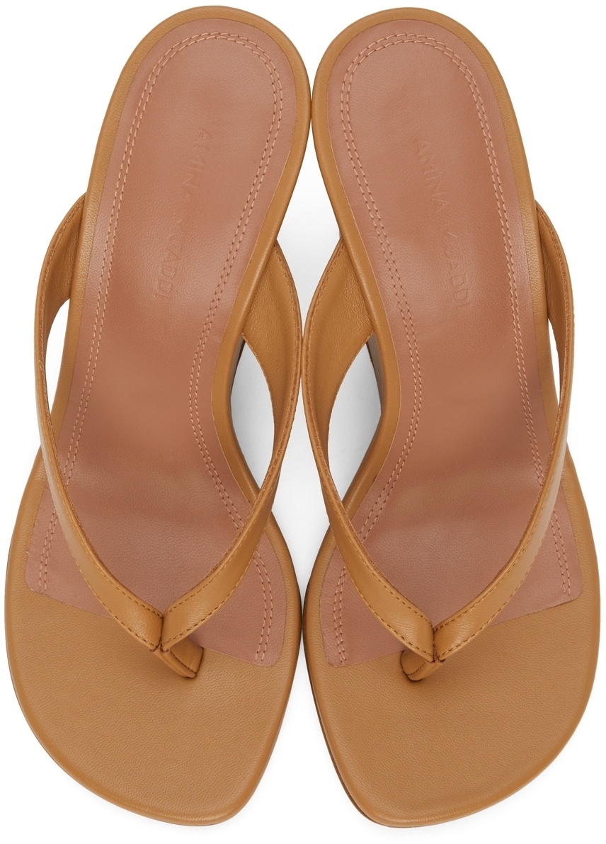Amina Muaddi Brown Johana Wedge Sandals Amina Muaddi