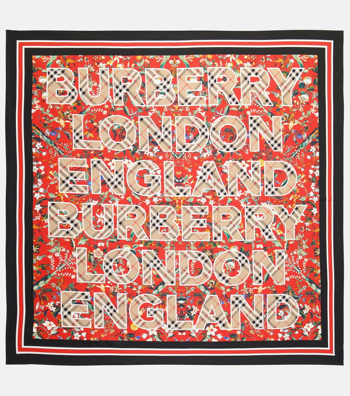 Burberry - Logo floral silk square scarf Burberry