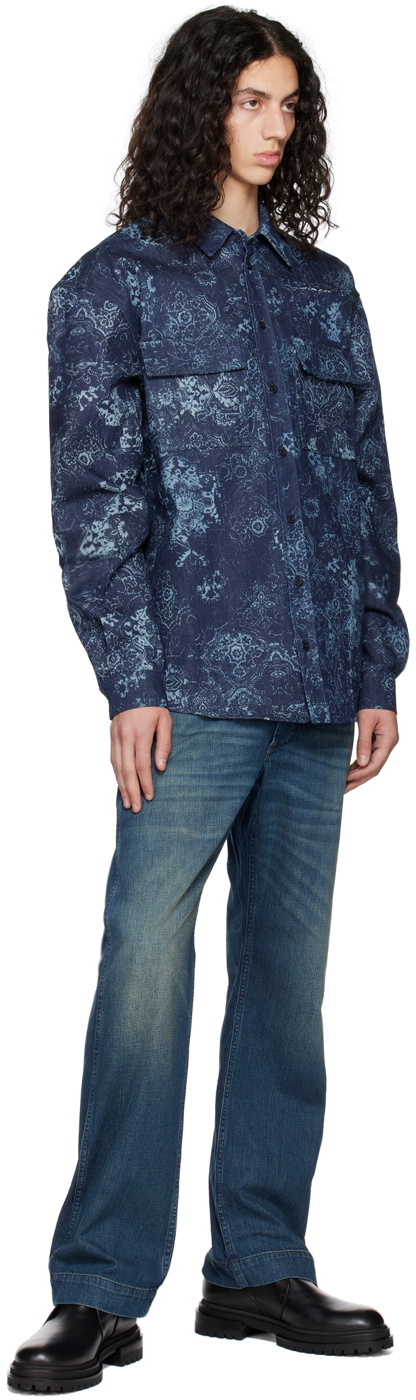 RtA Blue Floral Denim Jacket RtA